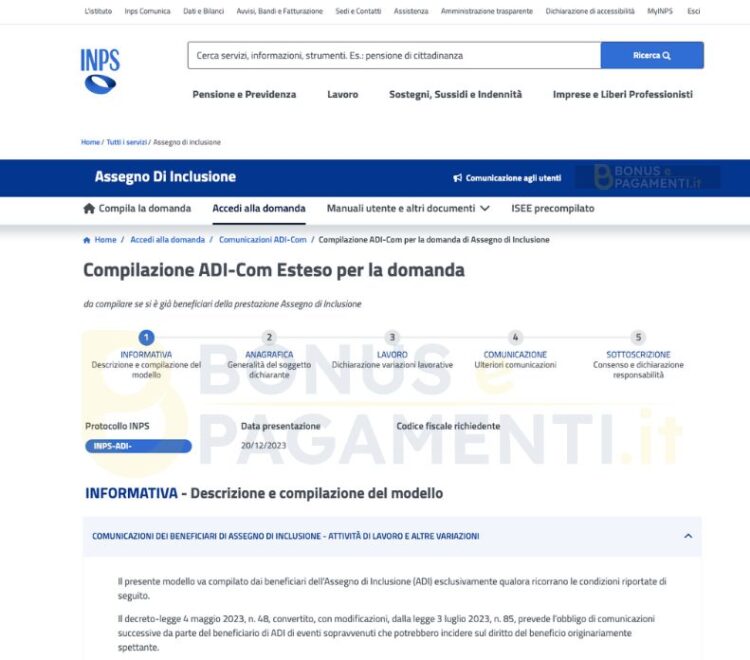 ADI-com esteso guida completa: come caricarlo nei sistemi INPS ...