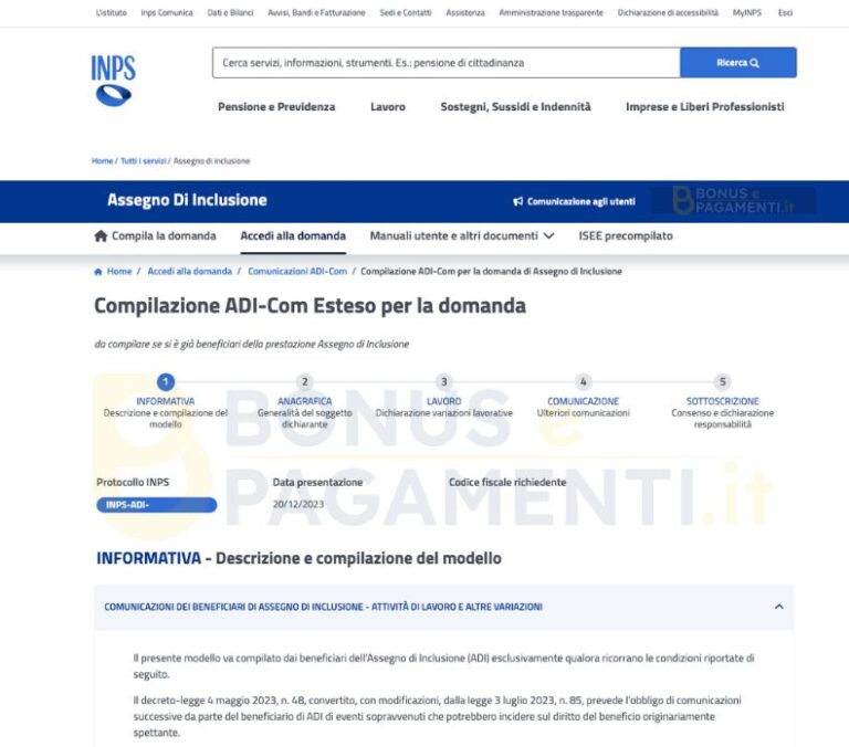 ADI-com esteso guida completa: come caricarlo nei sistemi INPS ...
